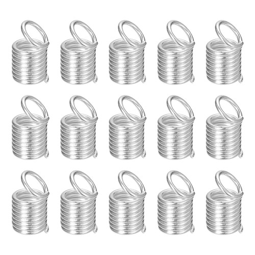 200Pcs Coil Cord Ends, 5x9mm Iron Spring Tube Cap Clasps Silver Tone | eBay