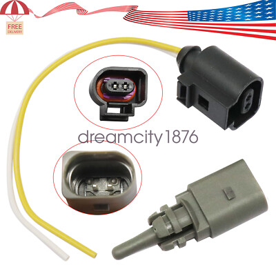 Air Temperature Sensor Sender & Connector Outside Ambient Fit Audi ...