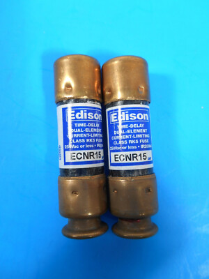 Lot of 2 Edison ECNR15 Time Delay Fuses 250V 15A RK5 | eBay