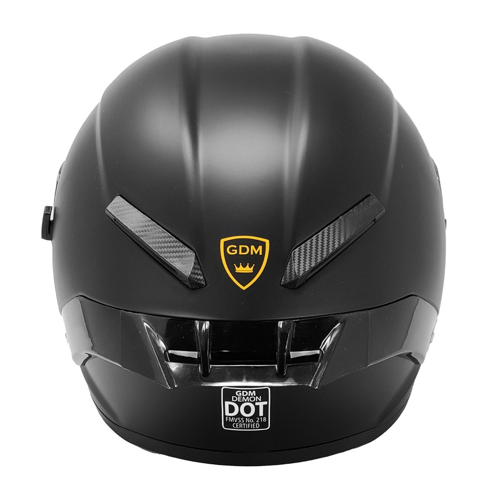 NEW Full Face Motorcycle Helmet Matte Black DOT GDM DEMON | eBay