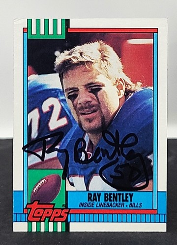 RAY BENTLEY Signed Autographed 1990 Topps Football Card #201 Buffalo ...