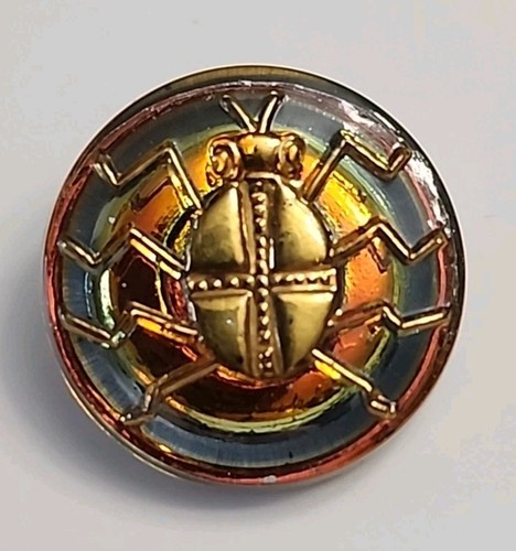 Czech Carnival Glass Button Raised Beetle Insect Orange 3/4" | eBay