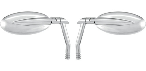 Performance Machine PM Chrome Oval Vision Mirrors Pair Harley FLH Dyna ...