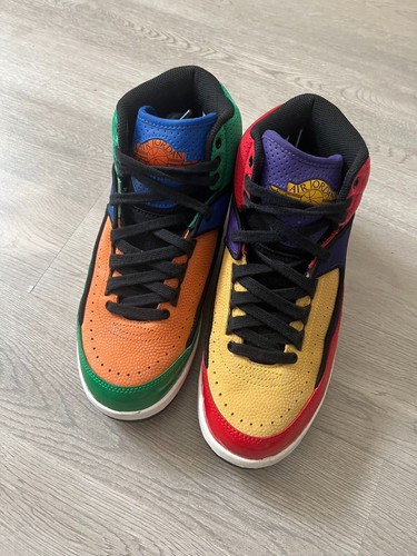 Nike Womens Air Jordan 2 Retro Multi-Color Size 7.5 Orange Red Blue | eBay