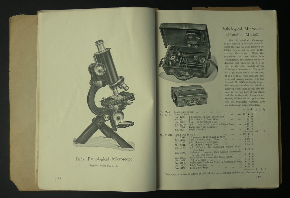 c1925 R & J Beck Microscopes And Apparatus Illustrated Catalogue Price ...