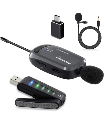 ALVOXCON: Wireless Lapel Microphone for Computer, USB lavalier Mic ...
