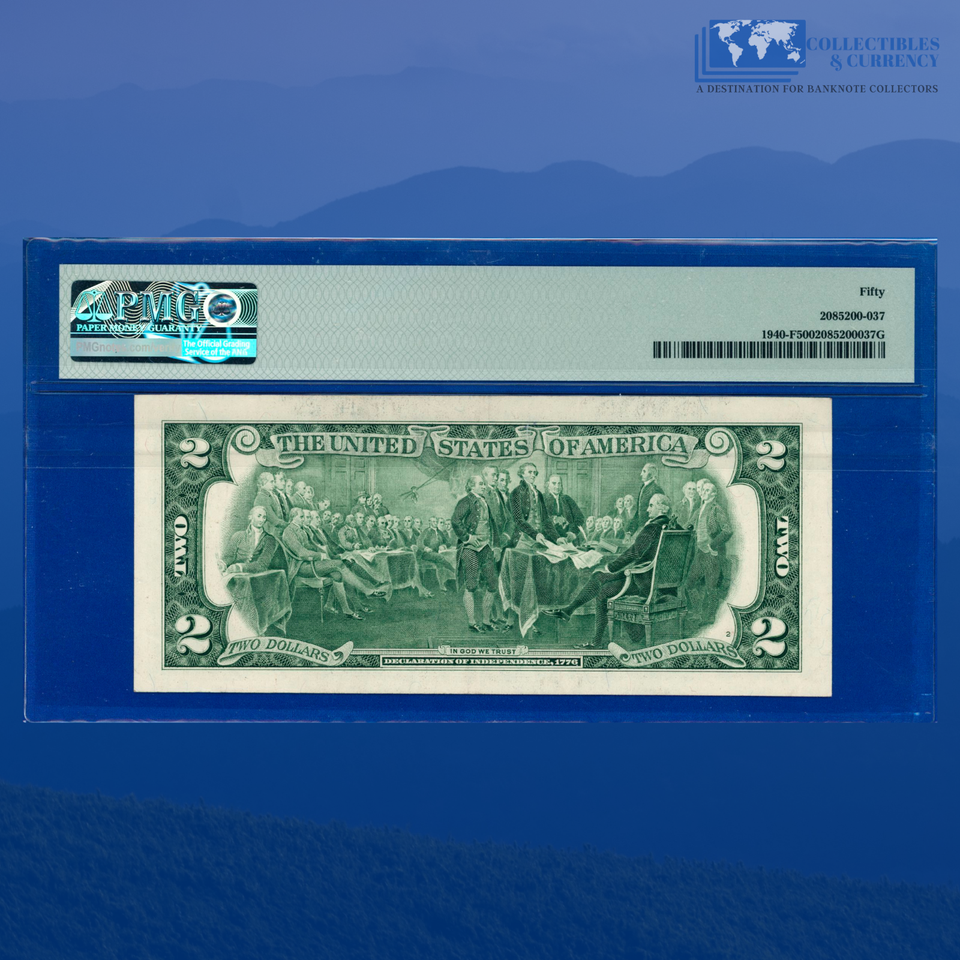 2013 FRN $2 Rare Fancy Near Solid Serial Number 12222222, PMG ABOUT UNC ...