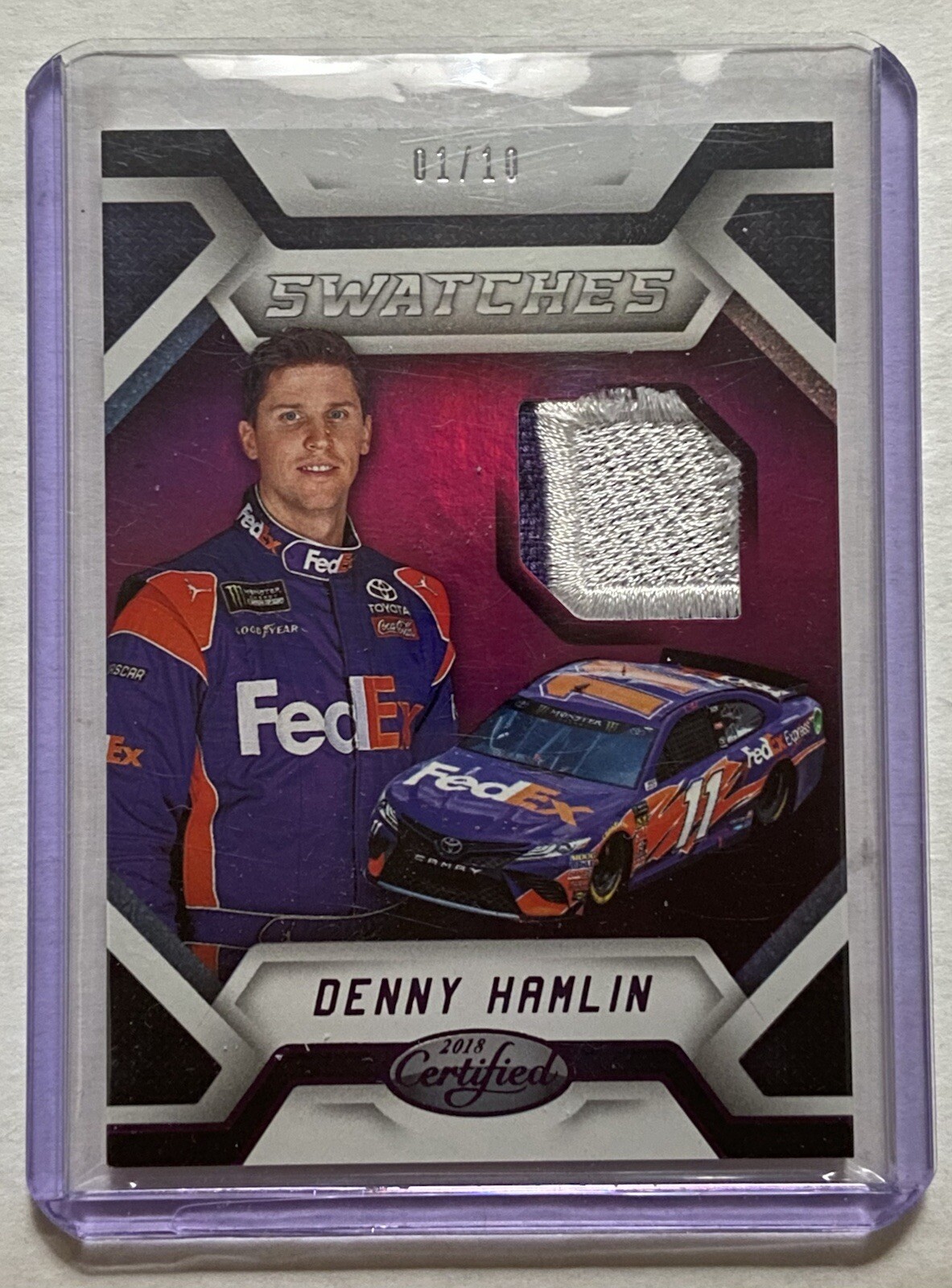 2018 Certified Denny Hamlin Swatches (2 Color) #CS-DH /10 FedEx | eBay