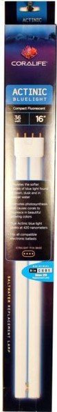 Coralife 36w Actinic BlueLight Straight Pin PC Lamp 16 Inch Bulb ...