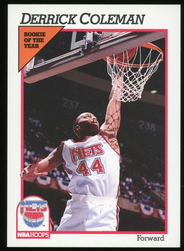 1991-92 NBA Hoops Derrick Coleman Card #134 | eBay
