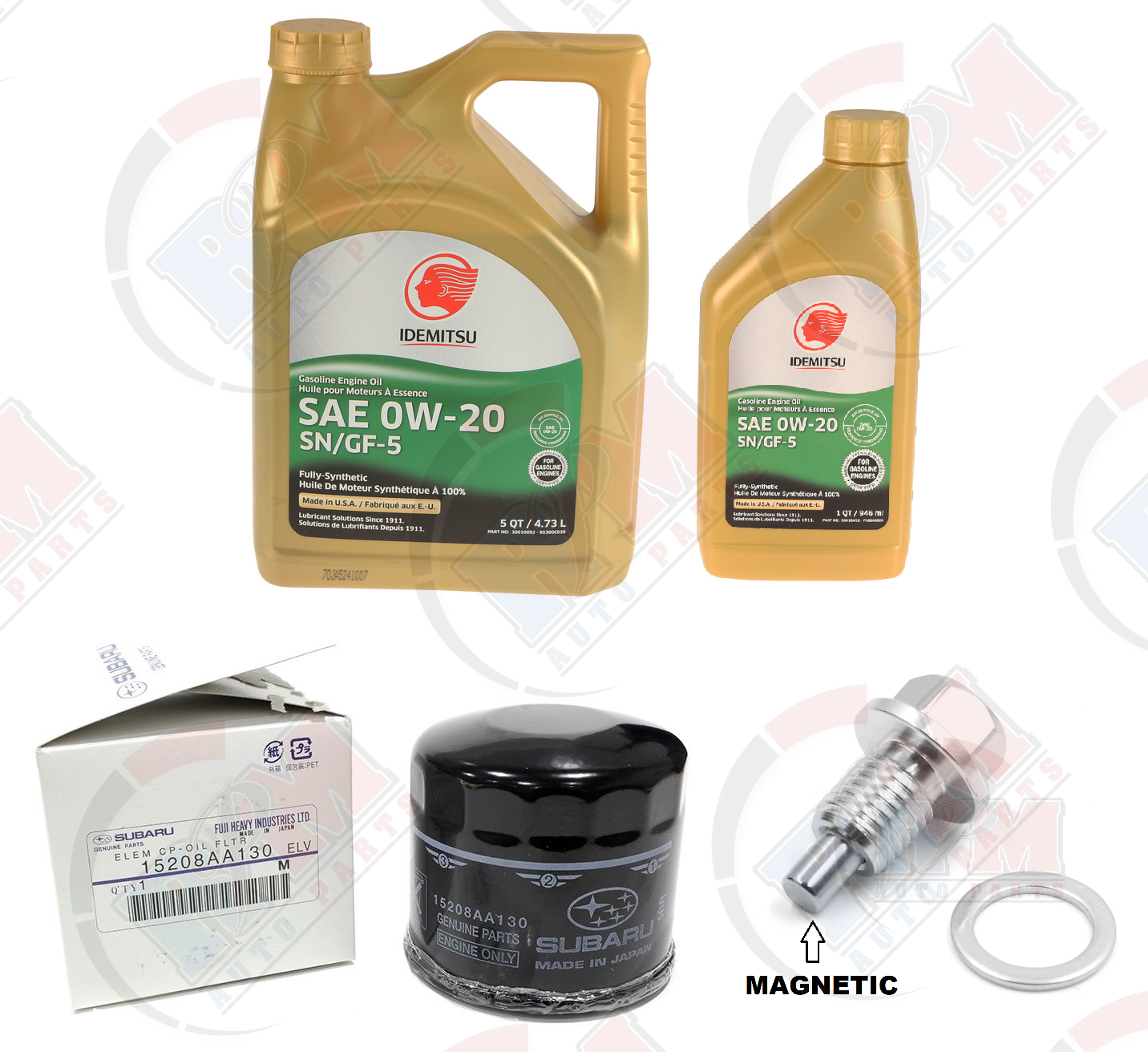 GENUINE Oil Filter 15208AA130 + 6QT IDEMITSU 0w20 Oil + MAGNETIC for ...