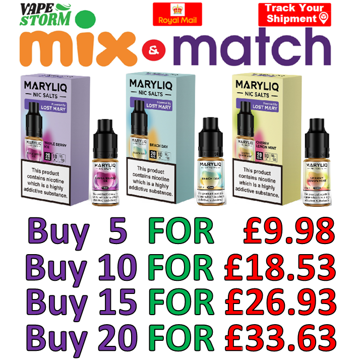 LOST MARY LIQ E Liquid - MARYLIQ Nic Salt 10ml Vape Juice 50/50 VG ...