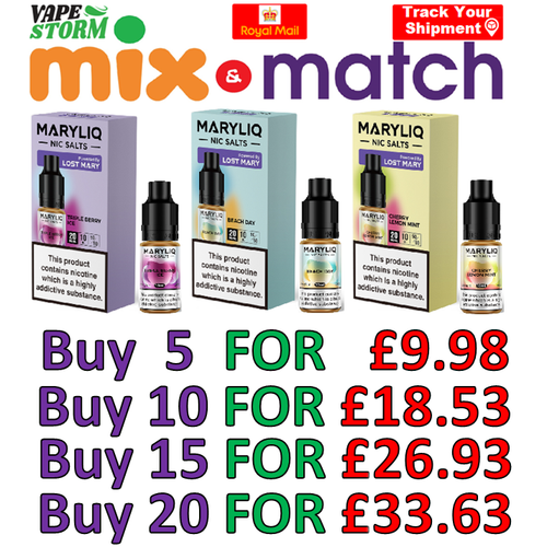 LOST MARY LIQ E Liquid - MARYLIQ Nic Salt 10ml Vape Juice 50/50 VG ...