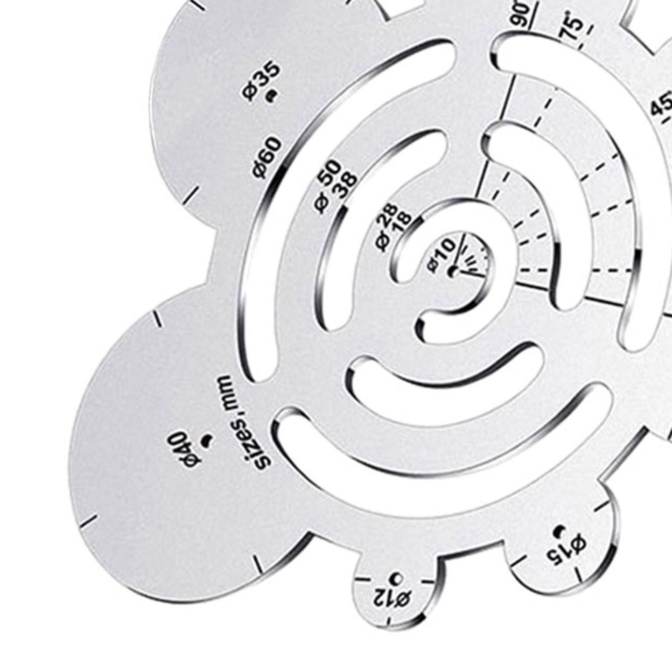 2x DIY Round Leathercraft Drawing Ruler Cutting Ruler Leatherworking ...