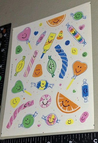 vintage stickers Hallmark Happy Faced Candies Candy Sheet | eBay