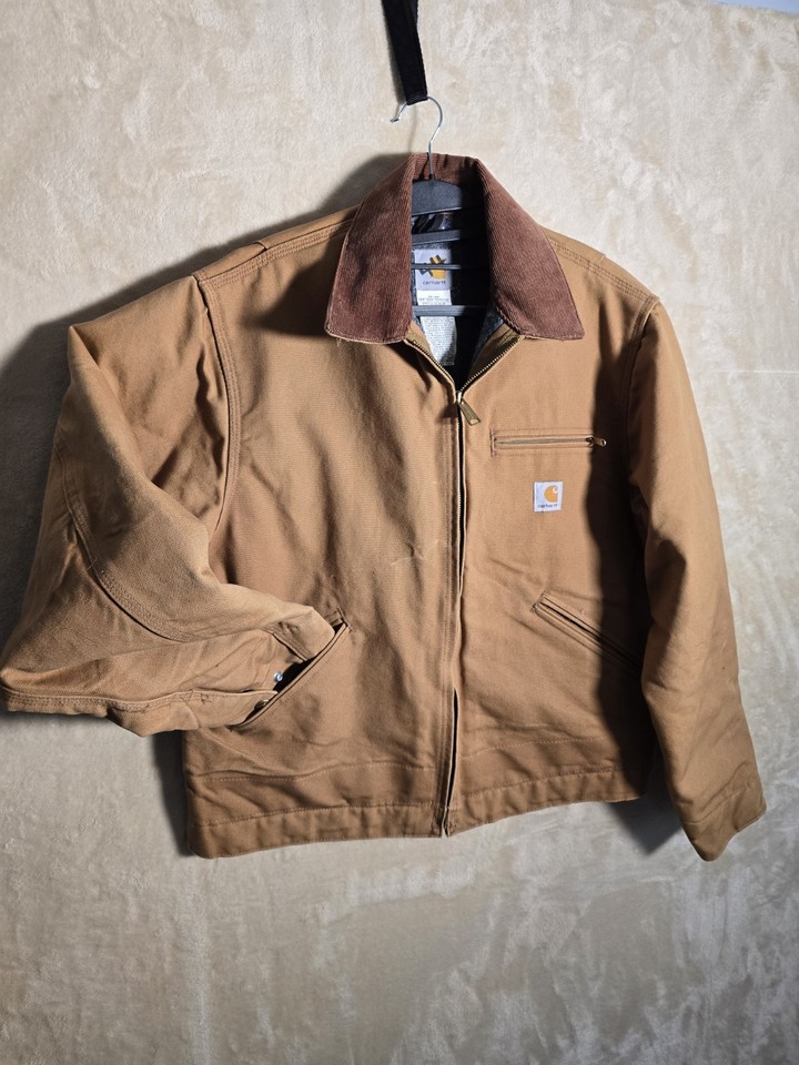 Carhartt Detroit Jacket Men’s XL Blanket Lined Brown Duck Chore Coat ...