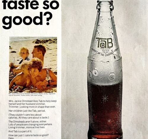 Coca Cola Tab 1 Calorie Beverage 1965 Advertisement Soda Pop Classic ...