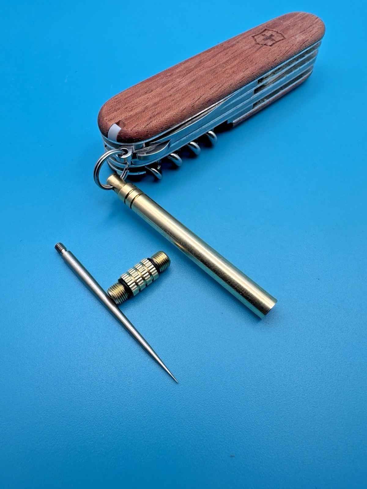 Brass EDC Awl Keychain Tool Compatible Accessory for Victorinox Swiss ...