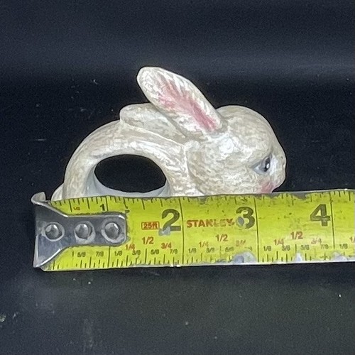 Easter Bunny Rabbit Napkin Rings Ceramic Hand Painted Set of 4 | eBay