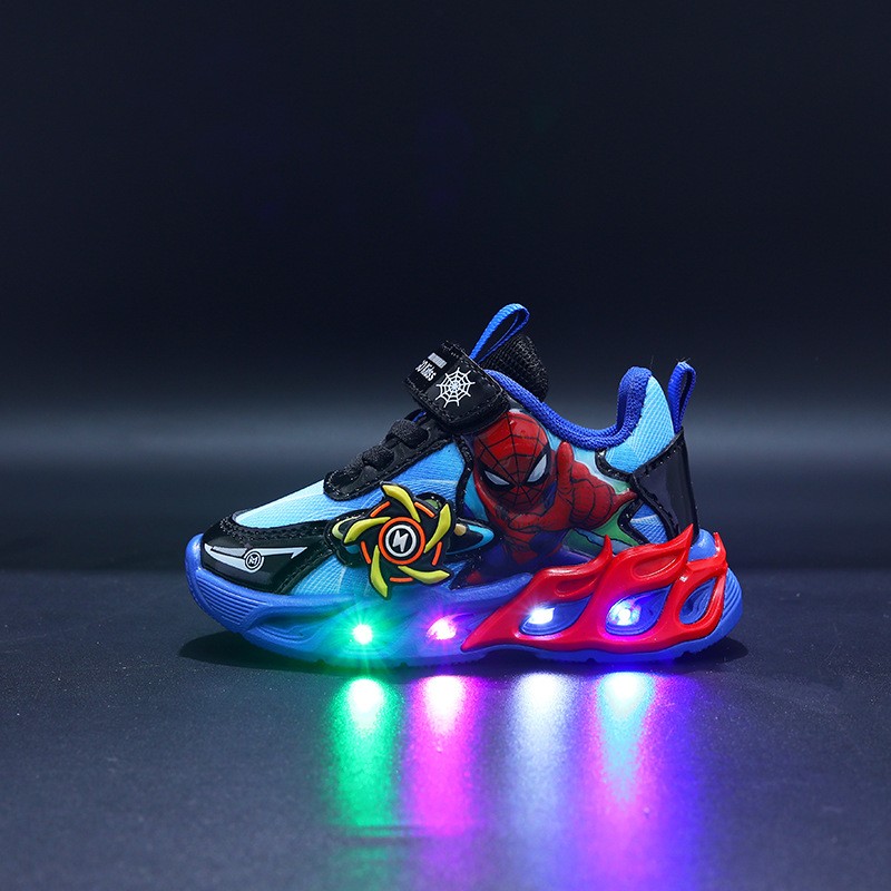 Kids Boys LED Lit Spider - Man Sports Comfort Shoes Flashing Light Up ...