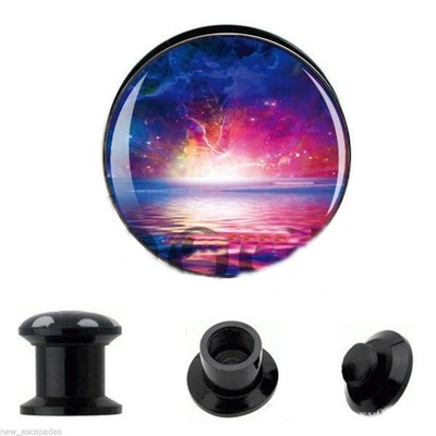 PAIR-Scenic Storm Acrylic Screw On Stash Ear Plugs 20mm/13/16" Gauge | eBay