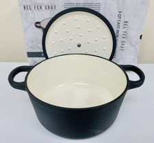 Bel Fer White Enameled Cast Iron 3 QT Dutch Oven Heavy-duty Limited ...