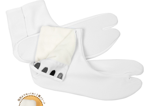 Japanese Traditional TABI Socks Kimono Inner Fleece Warm 5 Kohaze White ...