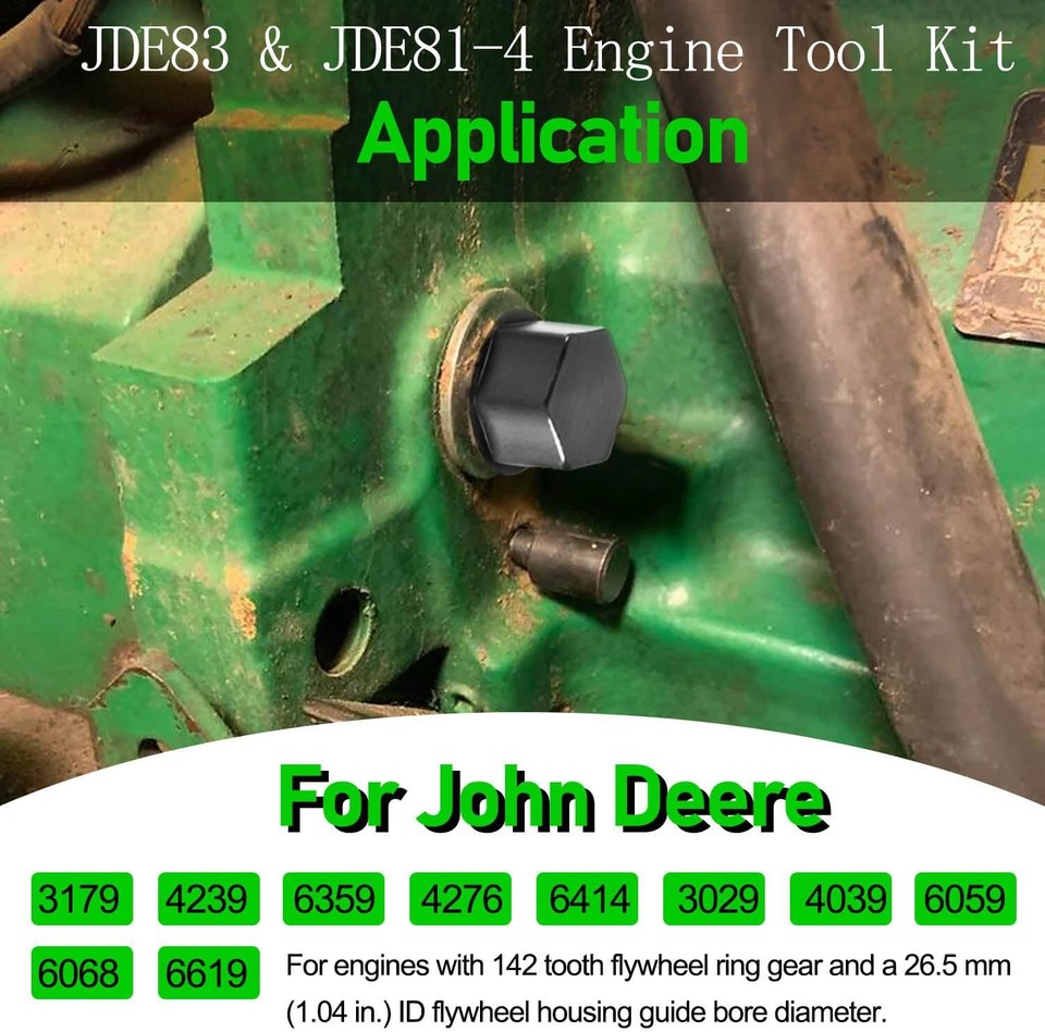Engine Turning Tool JDE83 & Timing Pin Kit JDE81-4 for John Deere 3179 ...