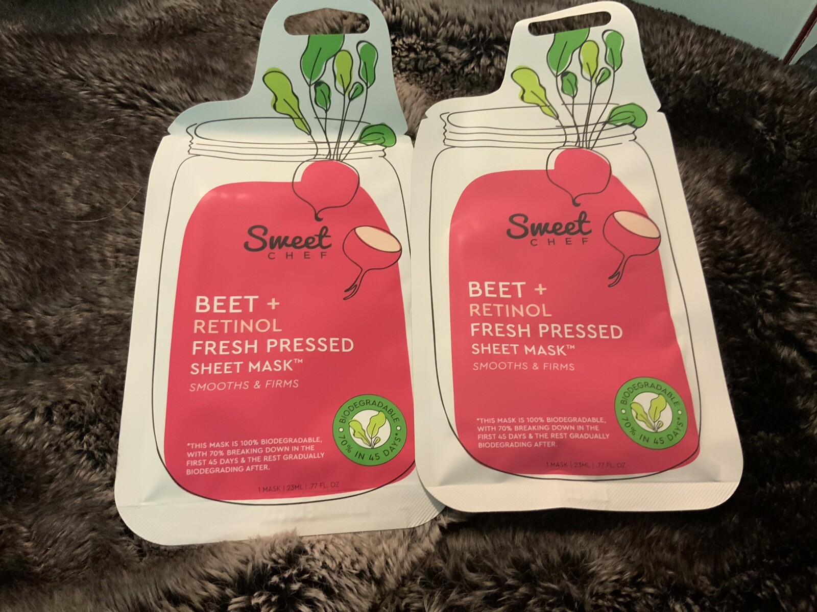 Lot of 2 Sweet Chef Beet + Retinol Fresh Pressed Sheet Mask Smooths ...