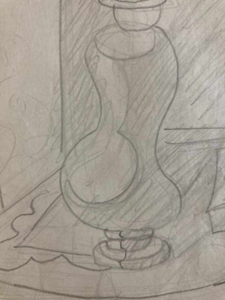 Drawing Art Antique Cubist Still Life At Lamp Elizabeth Ronget Cubism ...