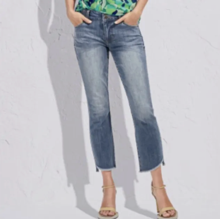 Cabi New NWT High-Low Crop #6070 Blue Denim Size 0 - 20 stretch Was ...
