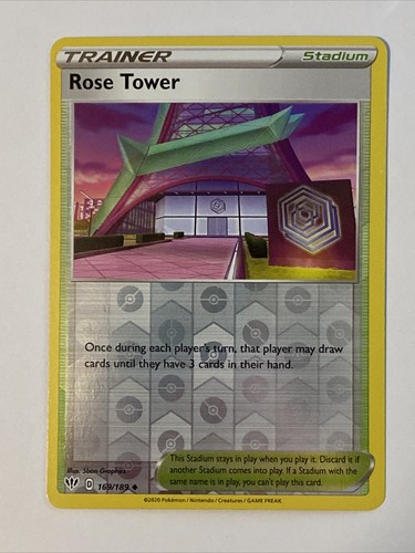 Rose Tower 169/189 Swsh03: Darkness Ablaze Reverse Holo for sale online ...
