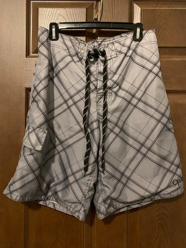 Ocean Pacific Swim Trunks Men's sz M 32/34 Shorts Gray/Black Geometric ...