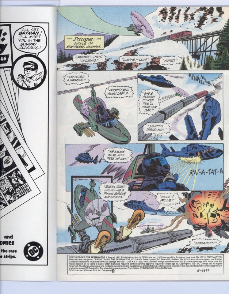 Deathstroke the Terminator #1 (1991) Premiere Issue - Cover by Mike ...