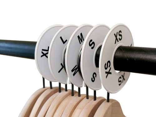 CWBKIT1 White Round Clothing Size Divider with Black Print for Home or ...