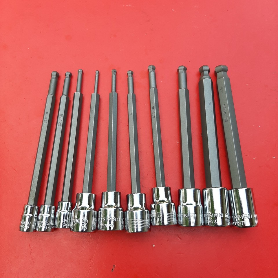 NEW CRAFTSMAN 10 Piece METRIC Long Ball End Hex Bit Driver Socket Set 3 ...