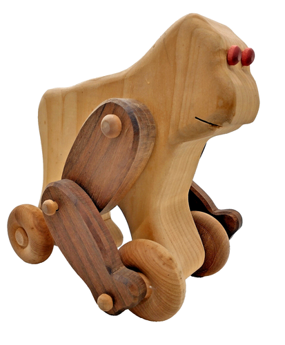 Heavy Solid Wood - GORILLA / Monkey Rolling Push Wheeled Wooden Toy ...
