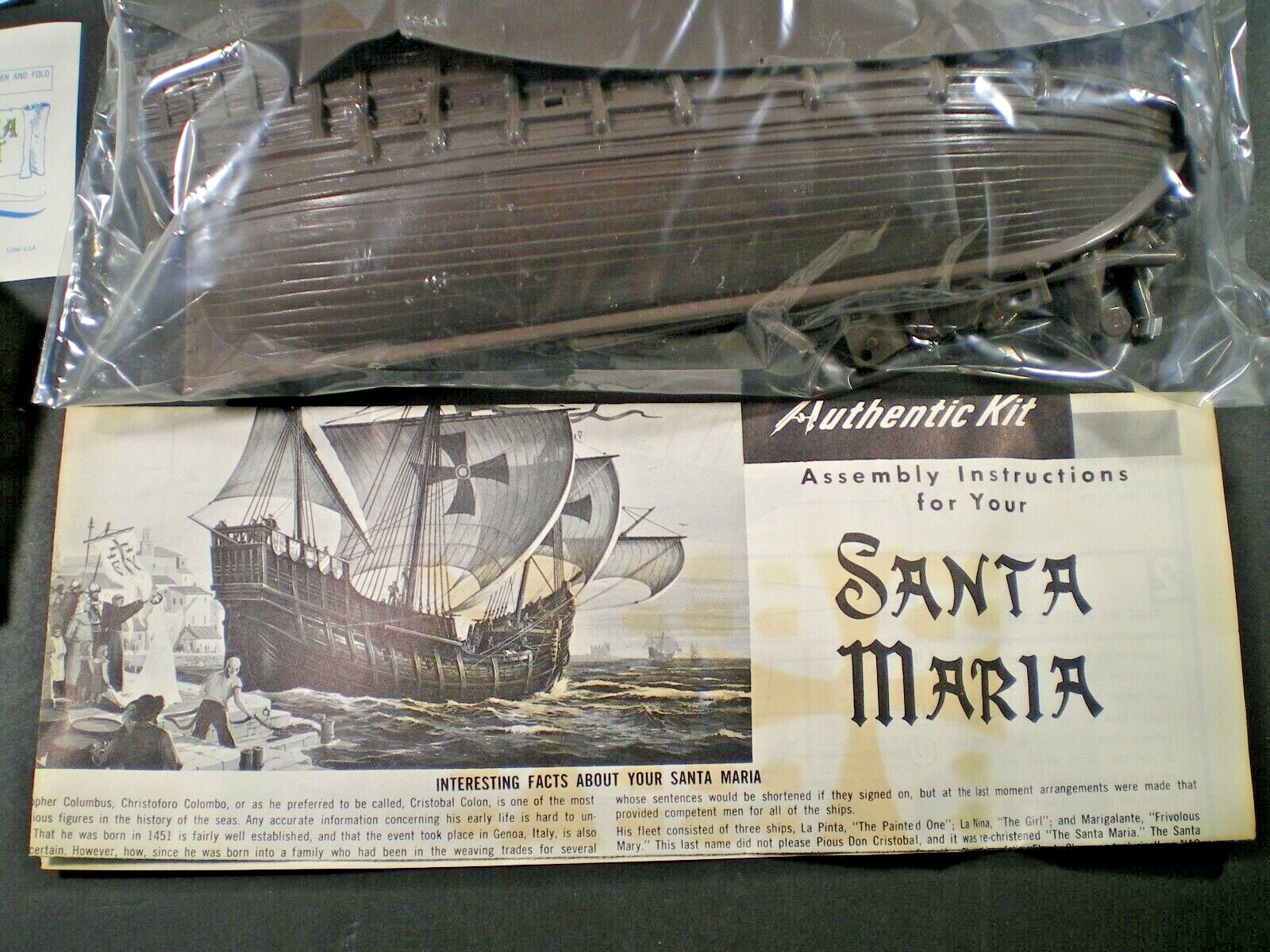 Vintage 1957 Revell COLUMBUS SANTA MARIA SHIP ("S" KIT) 1:232 SCALE H ...