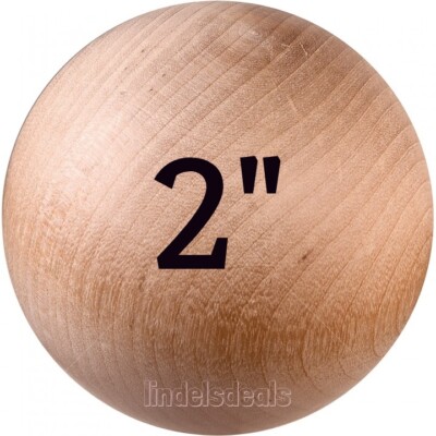 2 INCH Wood Balls Unfinished Solid Hardwood Stain Grade Balls / 5 Ball ...