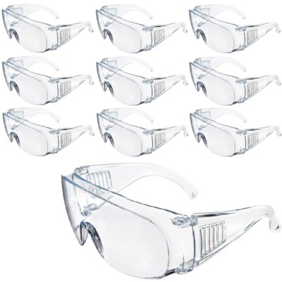 Safety Glasses Over Spectacle Goggles Anti Fog / Scratch 10 Pack Tolsen ...