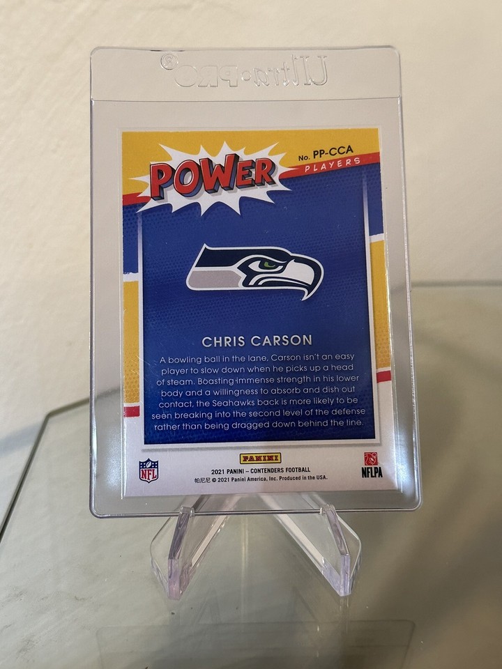 2021 Panini Contenders Power Players Chris Carson Seattle Seahawks #PP ...