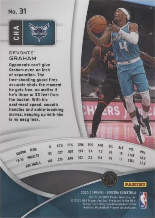 2020-21 Panini Spectra - Devonte' Graham #31 for sale | eBay