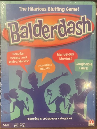2014 Mattel Balderdash The Hilarious Bluffing Game Brand New Sealed | eBay