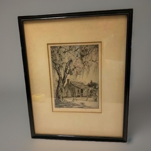 Elizabeth O'Neill Verner Signed Etching Charleston Artist Mandas Cabin ...