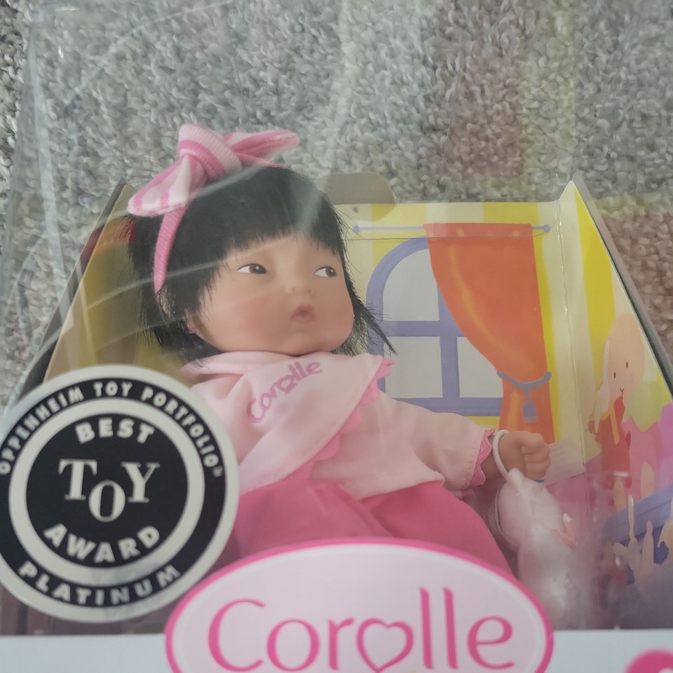 COROLLE MINI CALIN 8” Doll MINT In Box, Asian Baby Doll, W/BEAR RARE ...