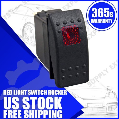 12v 20 Amp On/off Weatherproof Boat Marine SPST 3P Rocker light Switch ...