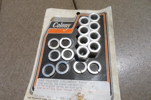 NOS HARLEY DAVIDSON CAD, PLATED CYLINDER BASE NUT SET, BIG TWINS THRU ...