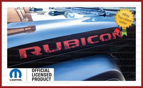 18 - 25 Jeep Wrangler RUBICON Hood Decals Stickers JL mountain red ...