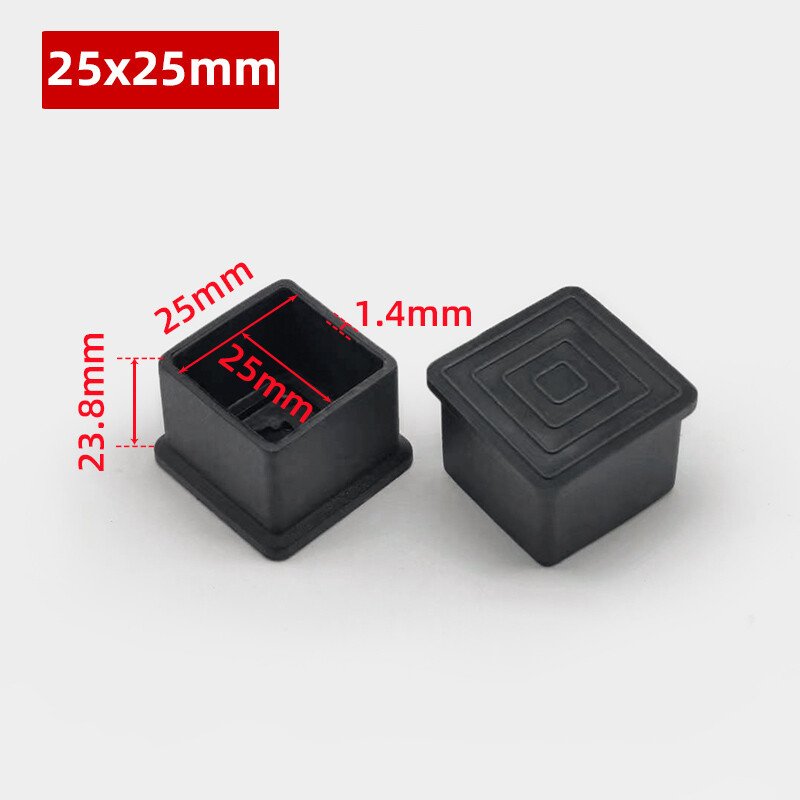 Square/Rectangle Rubber Chair Ferrule AntiScratch Floor Protector Table ...