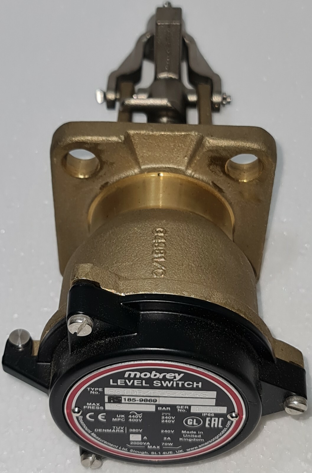 EMERSON/MOBREY MAGNETIC LEVEL SWITCH TYPE NO.:S01DB/F68/4/RS 18BAR S/N ...